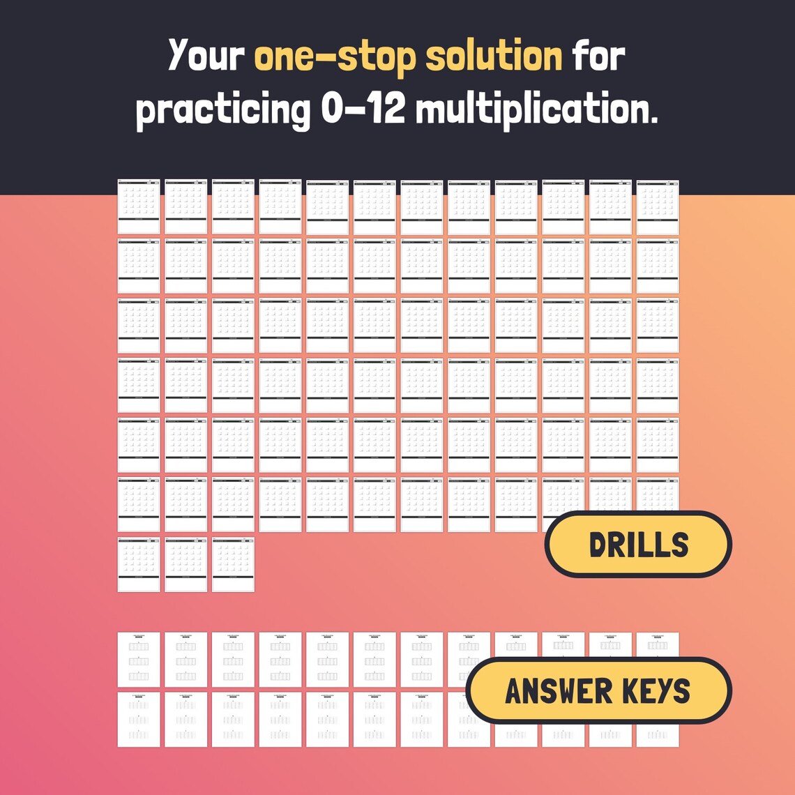 0-12 Timed Multiplication Drills | 2nd, 3rd, 4th Grade Times Tables ...
