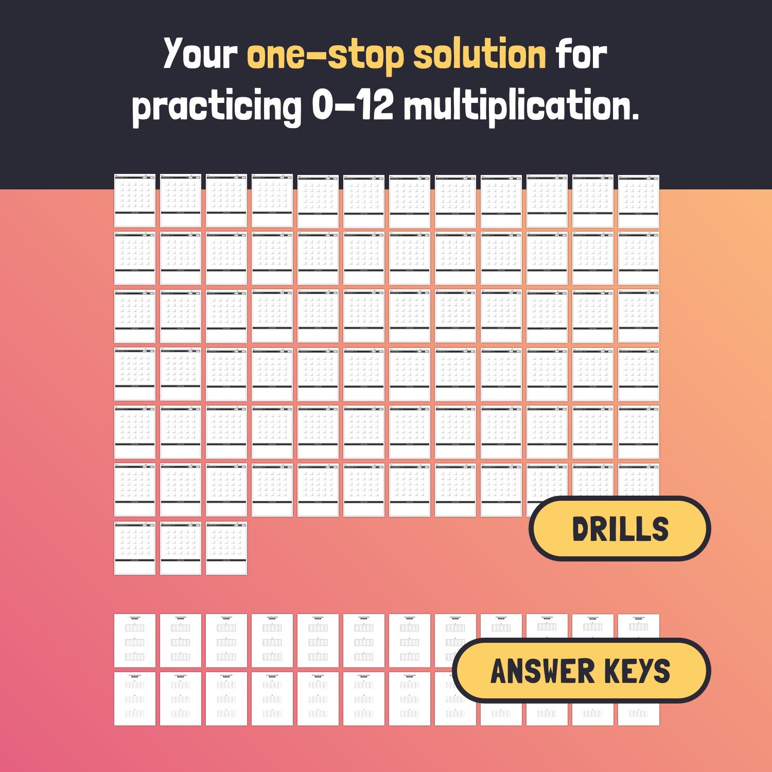 0-12 Timed Multiplication Drills | 2nd, 3rd, 4th Grade Times Tables ...