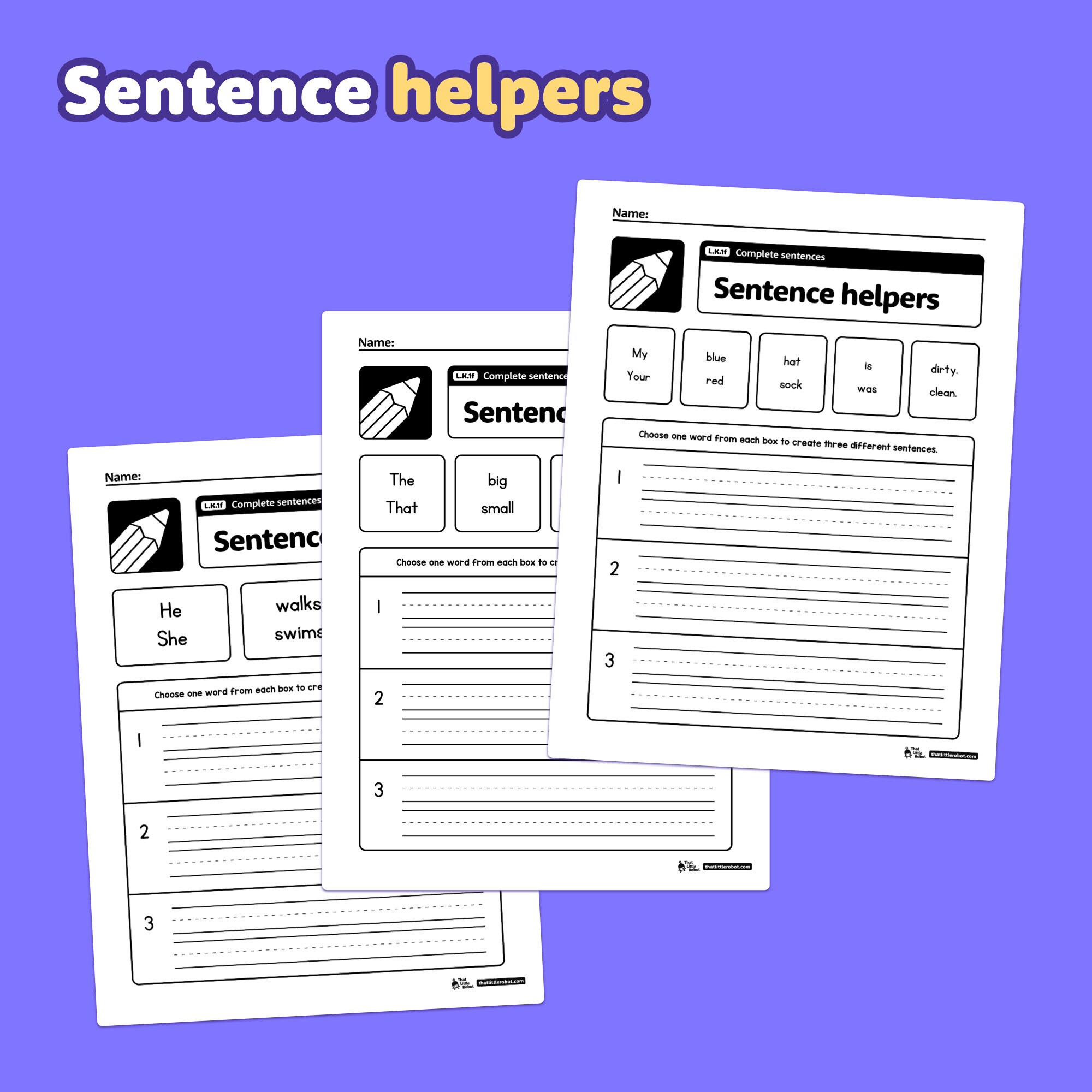 Writing Complete Sentences Worksheets | Kindergarten Sentence Building ...