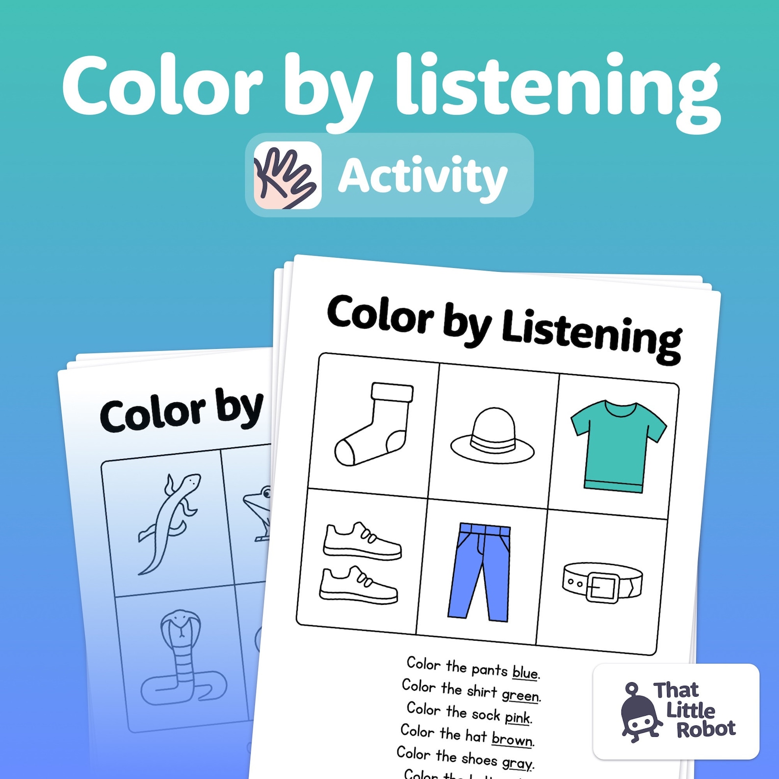 Color by Listening Activity for Kindergarten & Pre-k | Following ...