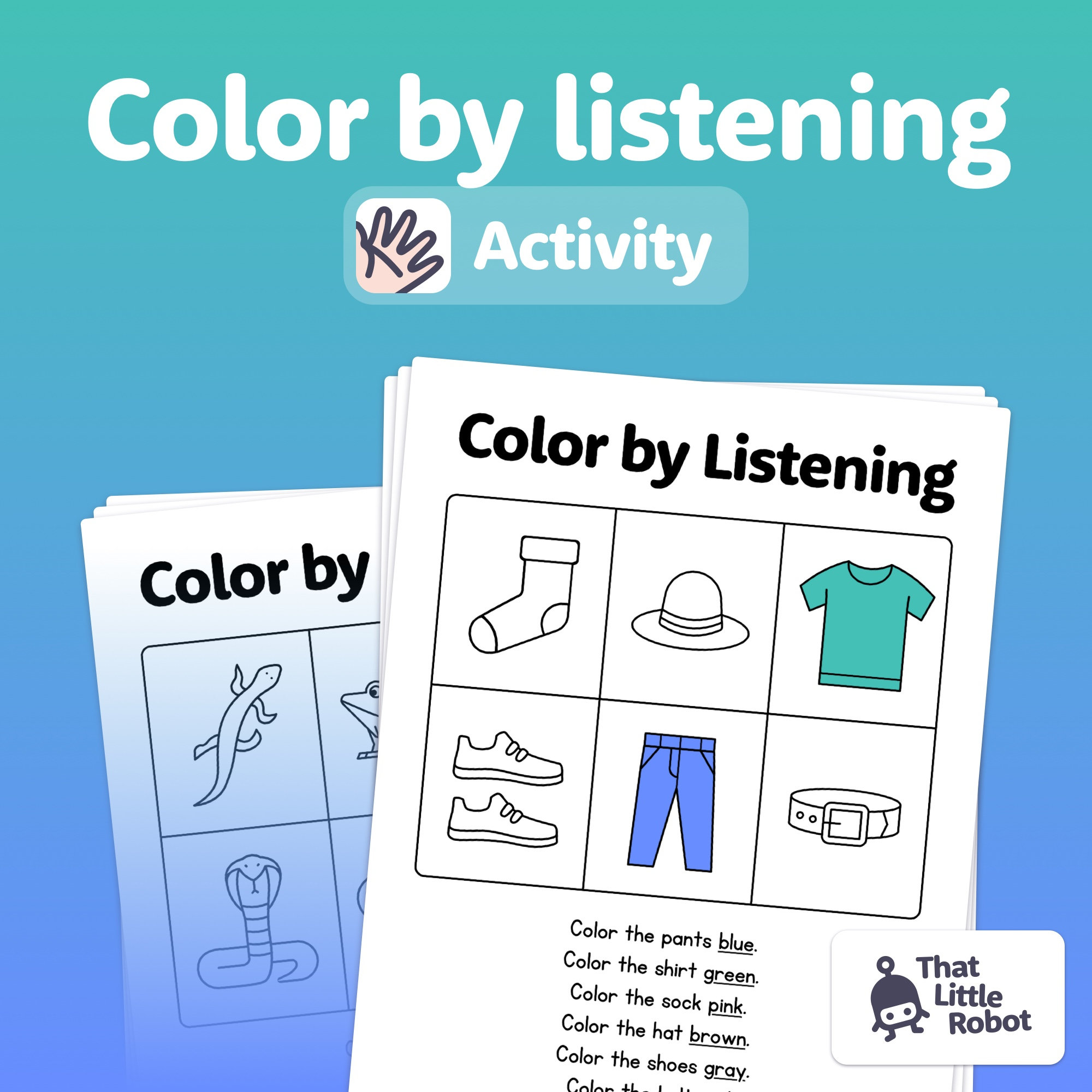 Color by Listening Activity for Kindergarten & Pre-k | Following ...