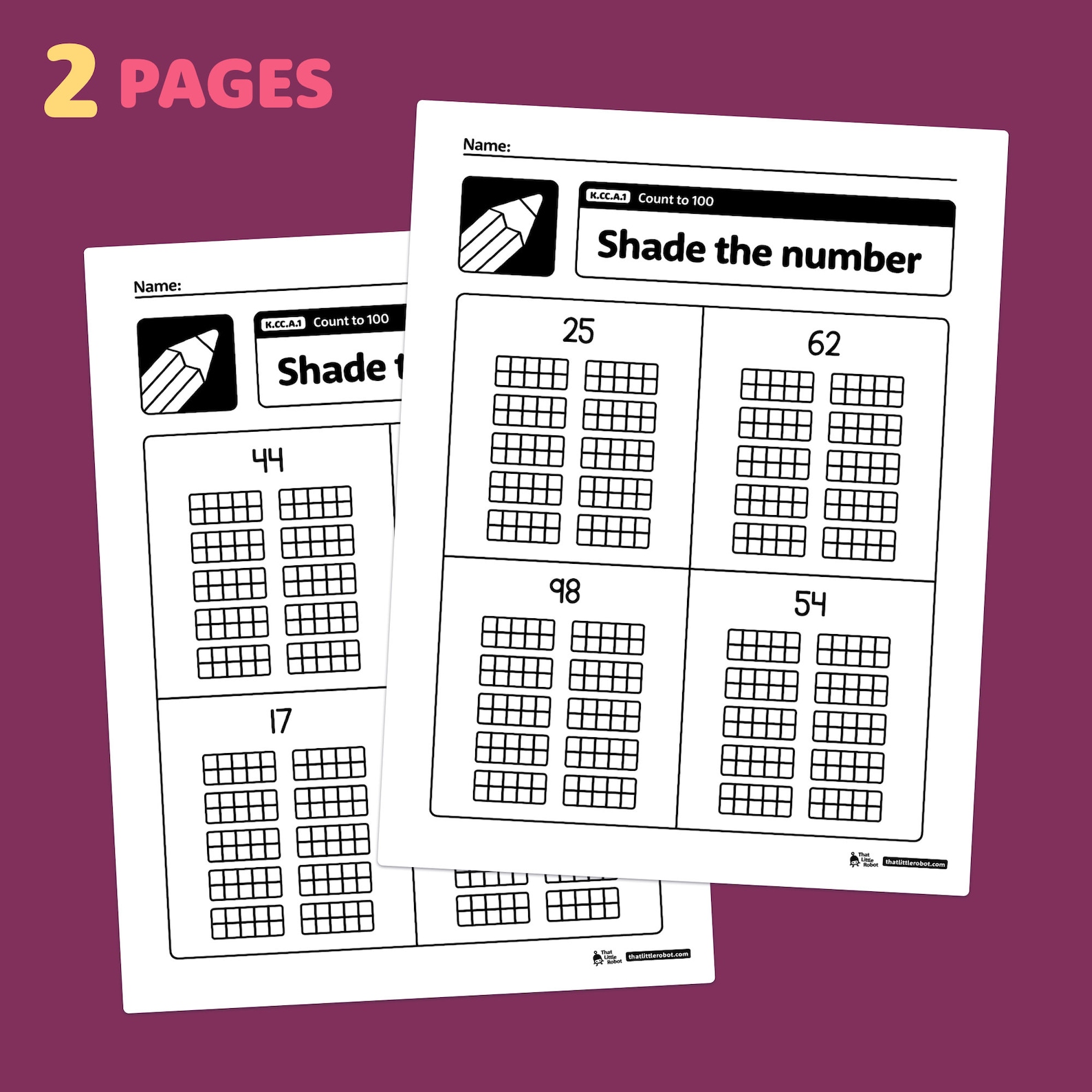 Count to 100 Worksheets | Kindergarten Math Centers, Number Sense ...