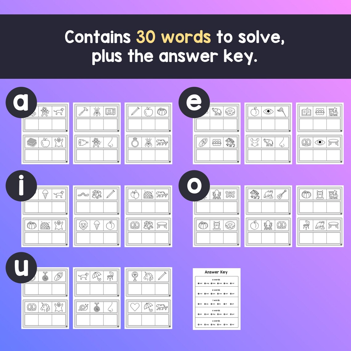 CVC Words Worksheets | Letter Sounds Activity, CVC Words Morning Work ...