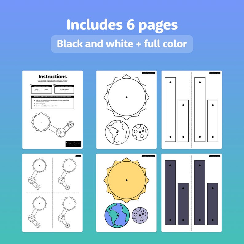 Sun, Earth, & Moon Orbit Model Activity | Science Craft and Astronomy ...