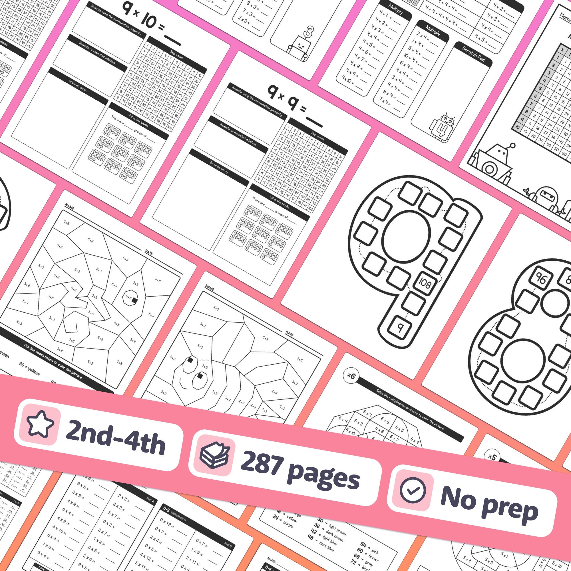 Multiplication Bundle | 2nd, 3rd, 4th Grade Multiplication Worksheets ...