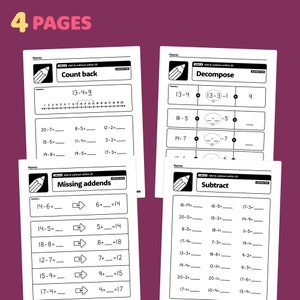 1st Grade Addition and Subtraction Within 20 Worksheets | 1.OA.C.6 No ...
