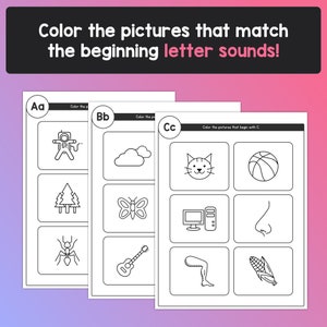 Alphabet Letter Sounds | Pre-k, K, 1st Grade Alphabet Coloring Sheets ...