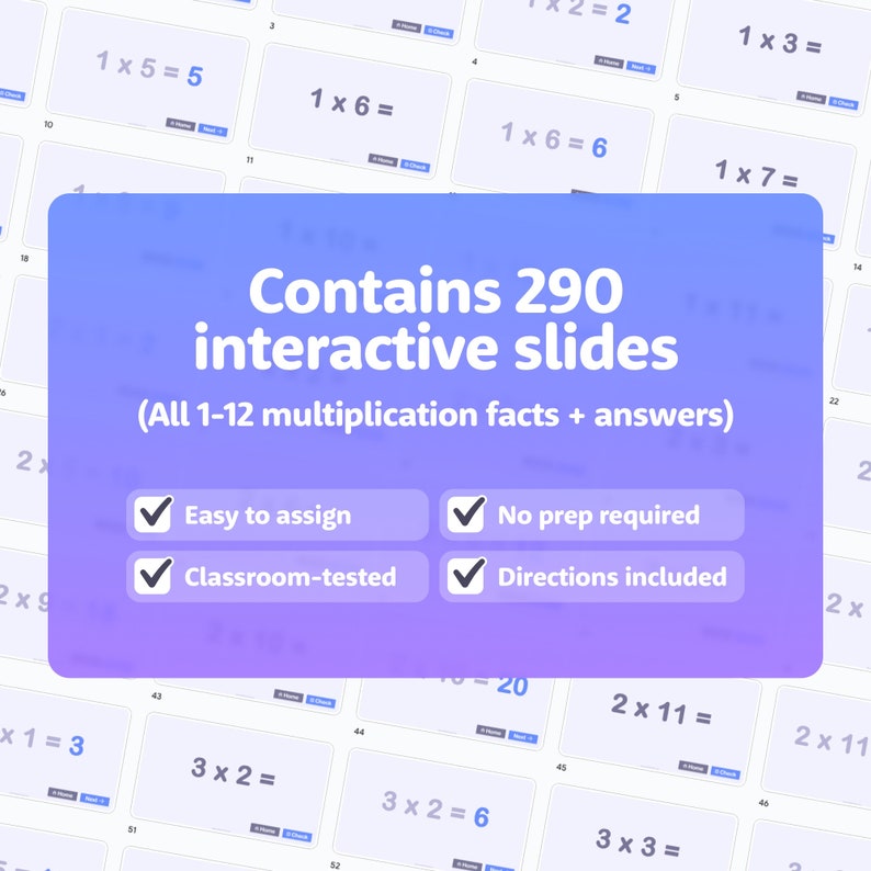 Multiplication Facts Practice | Multiplication Facts for Google Slides ...