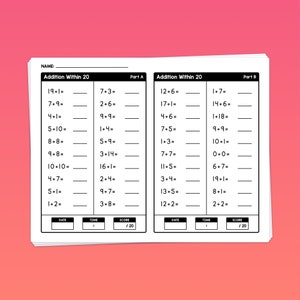 No Prep 1 Minute Subtraction Drills | Kindergarten, 1st, 2nd Grade Math ...