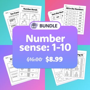1-10 Number Sense BUNDLE Kindergarten 1st Grade 2nd Grade - Etsy