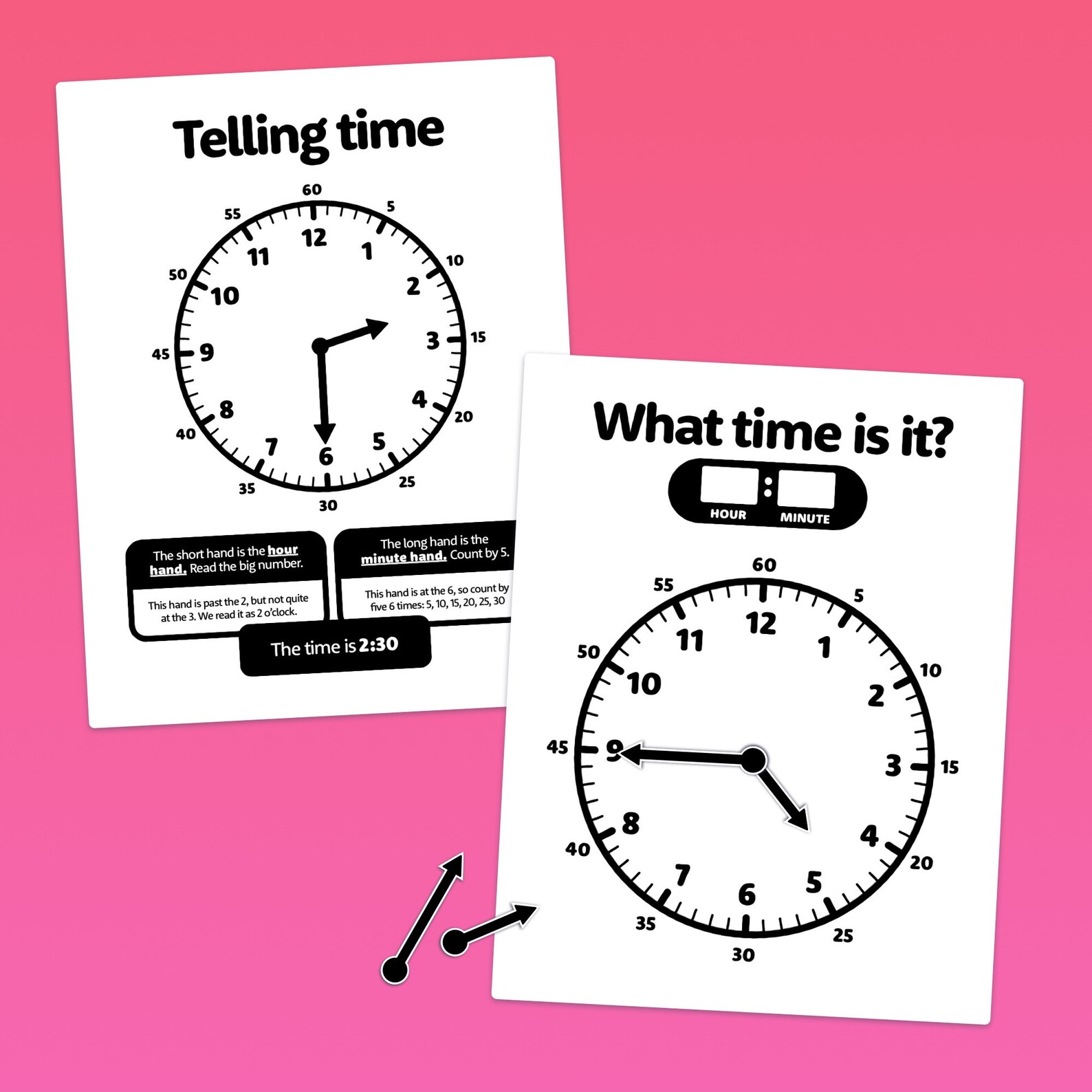 No Prep Analog Clocks Anchor Chart & Activity Mat | 2nd Grade and 1st ...