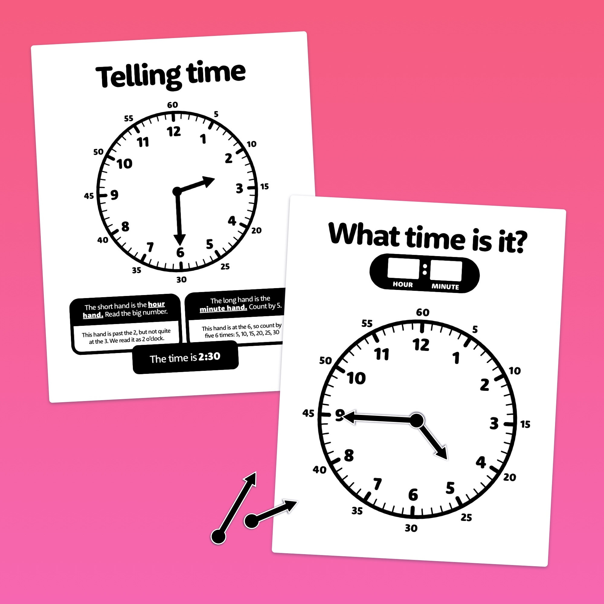 No Prep Analog Clocks Anchor Chart & Activity Mat | 2nd Grade and 1st ...