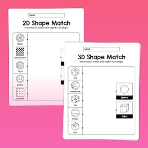 No Prep 2D and 3D Shapes Worksheets | Kindergarten, 2nd, 1st Grade Math ...