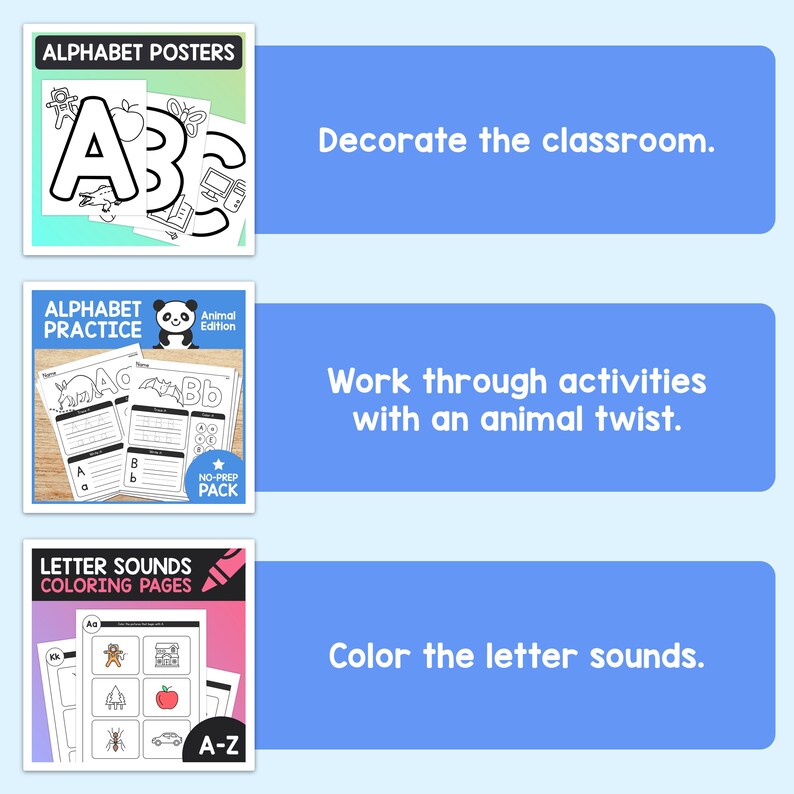 Alphabet Literacy Bundle Pre-k, Kindergarten, 1st Grade English ...
