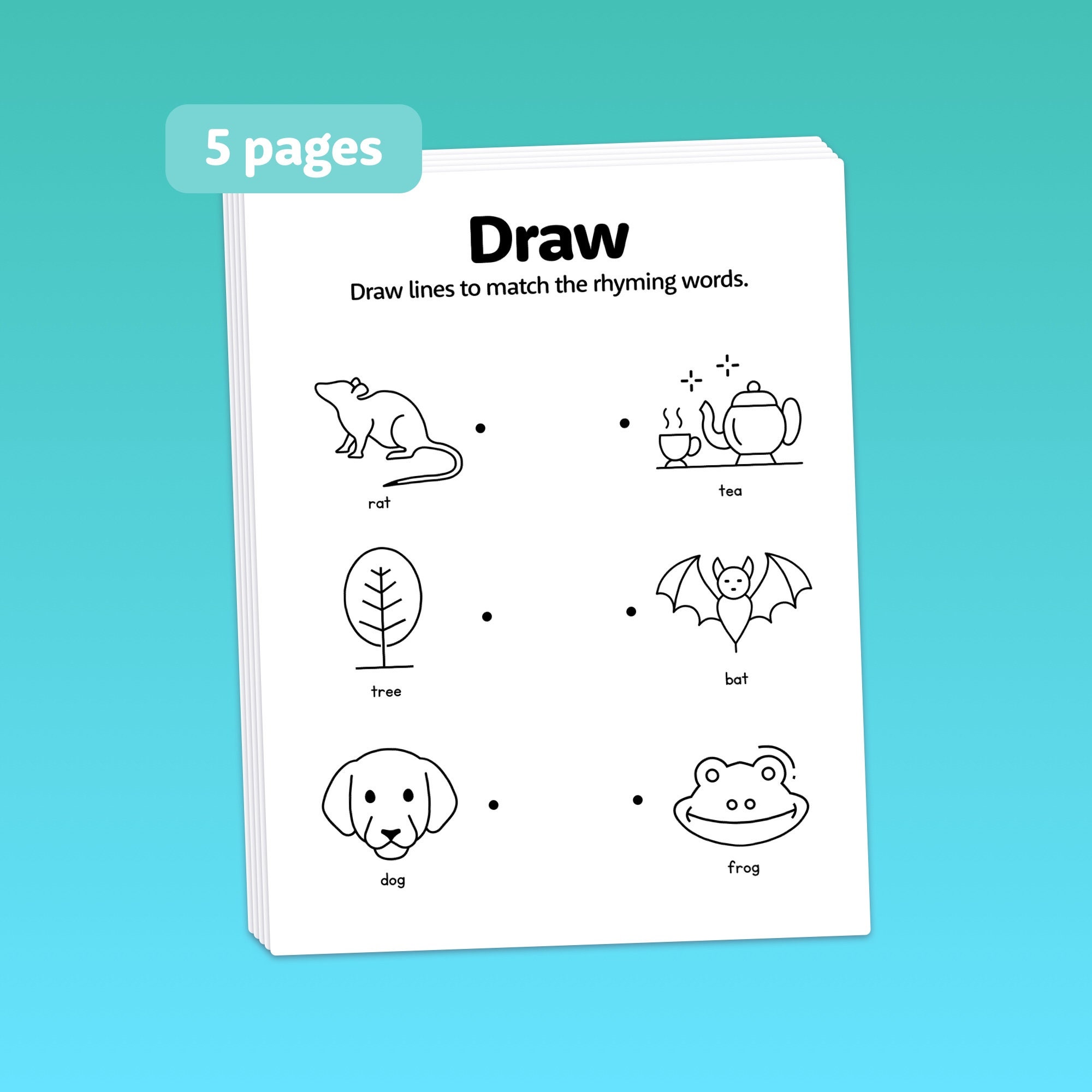 Rhyming Words Worksheets | Kindergarten Rhyming & Phonemic Awareness ...