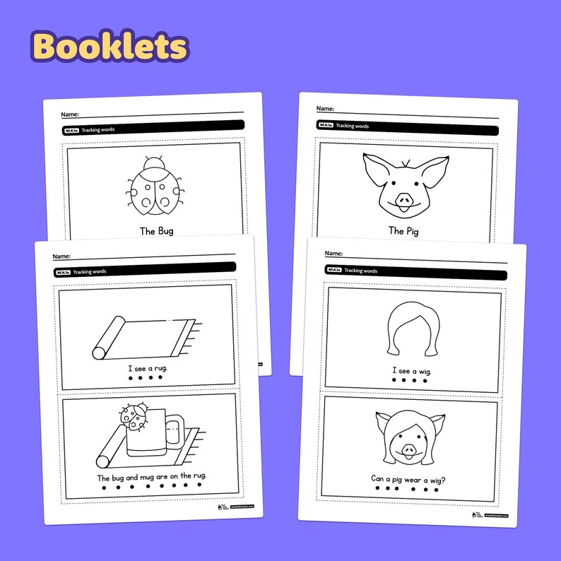 Tracking Words Worksheets | Kindergarten Emergent Reader Activities and ...
