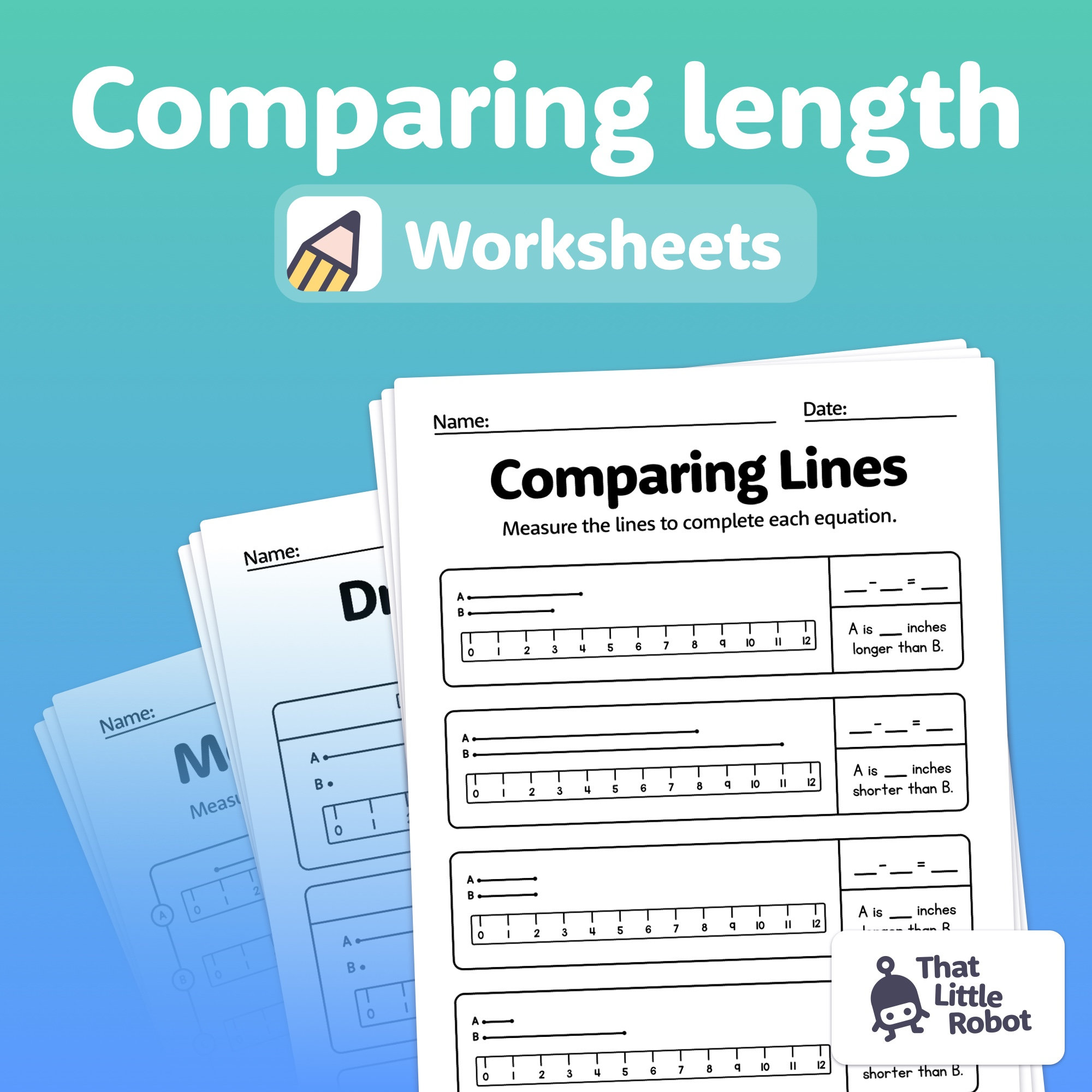 2nd Grade Comparing Length Worksheets | No Prep 2nd Grade Measurement ...