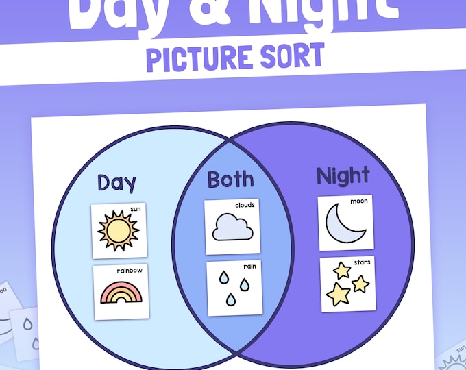 Day and Night Sorting Activity | Cut and Paste | Day or Night Printable ...
