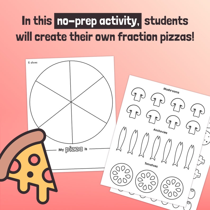 Fraction Pizza Craft | Beginner Fractions Activity, Cut and Paste ...