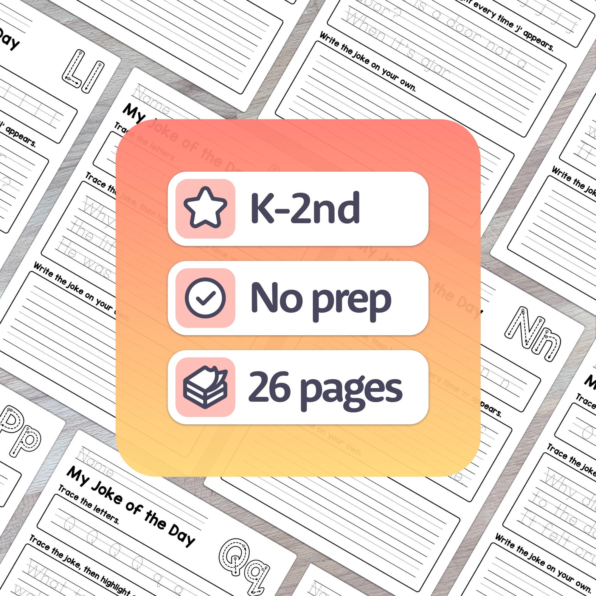 No Prep Daily Handwriting Worksheets | Kindergarten, 1st, 2nd Grade ...