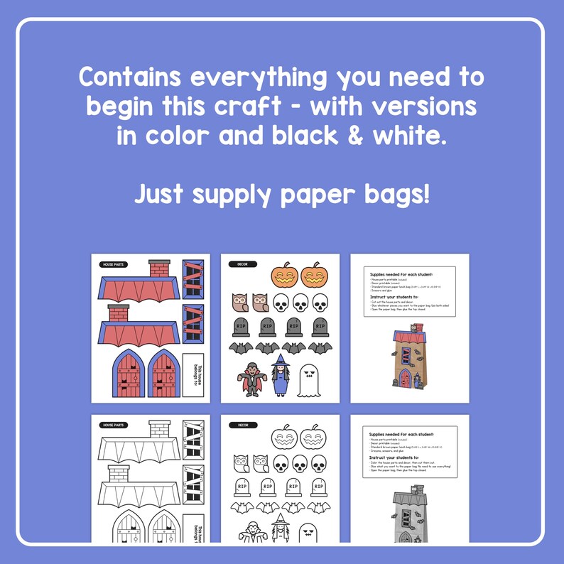 Spooky House Craft | Kindergarten, 1st, 2nd, 3rd Grade Low-prep ...