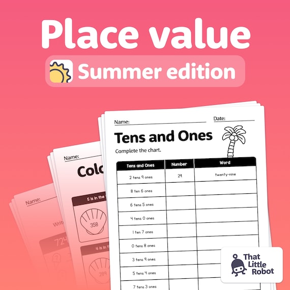 Hojas De Trabajo De Matemáticas De Valor Posicional De Primer Grado