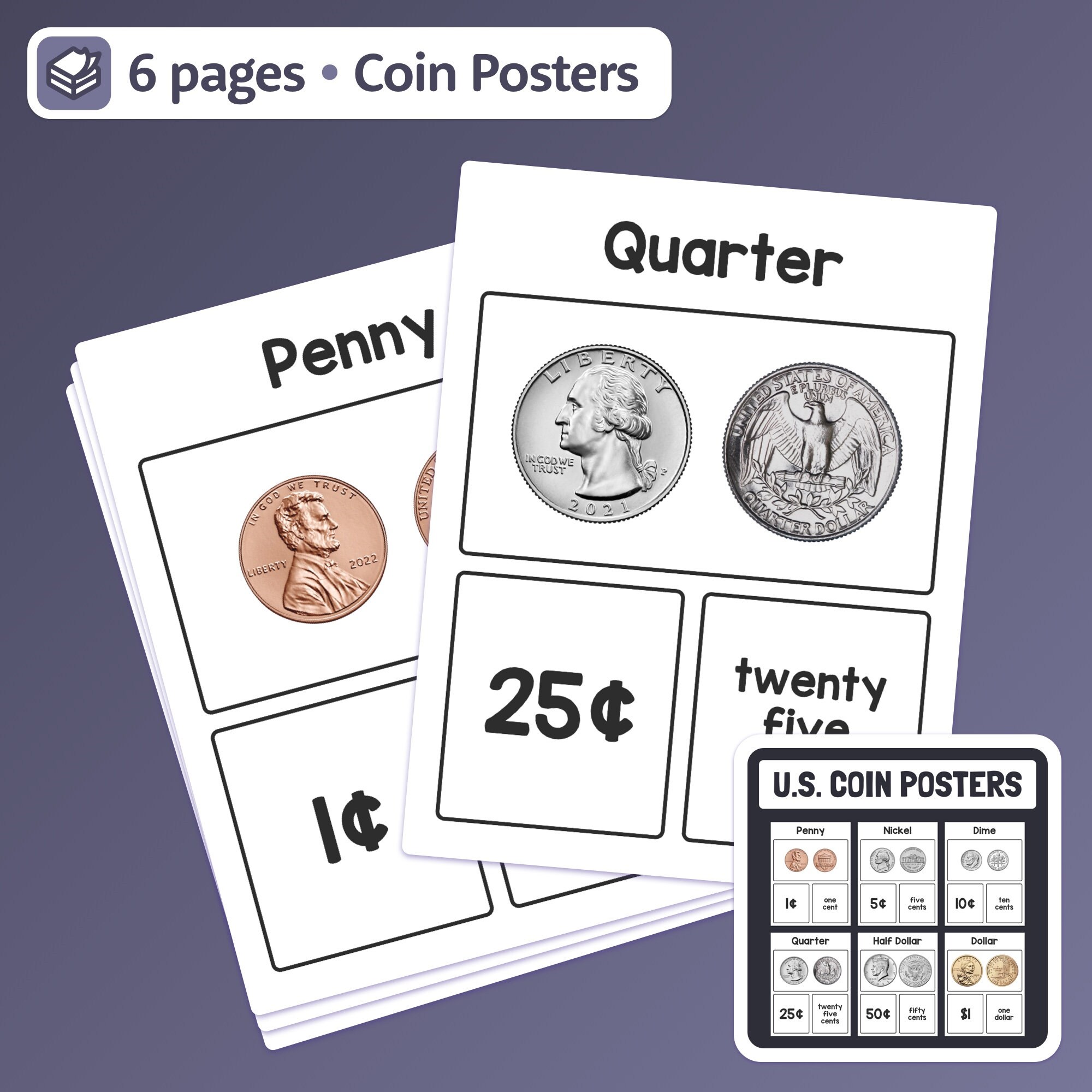 Money Math Bundle Kindergarten, 1st, 2nd Grade US Coin Worksheets ...