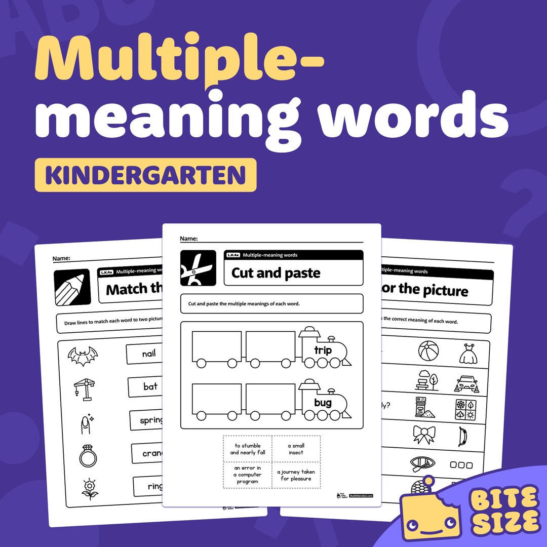 Multiple Meaning Words Worksheets & Activities | Kindergarten Homonyms ...