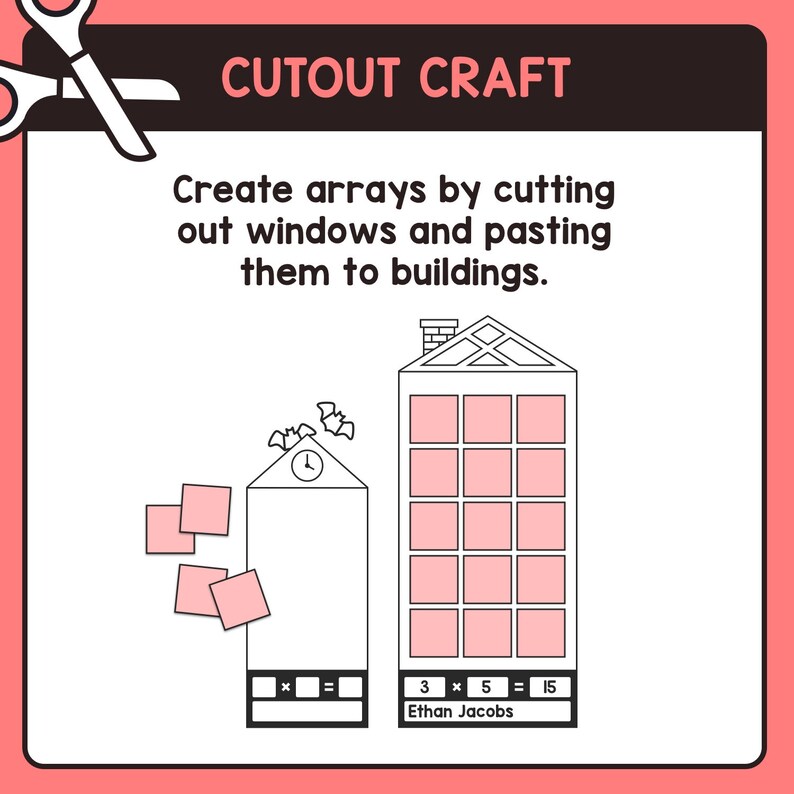 Halloween Array City Math Craft | 2nd, 3rd, 4th Grade Multiplication ...