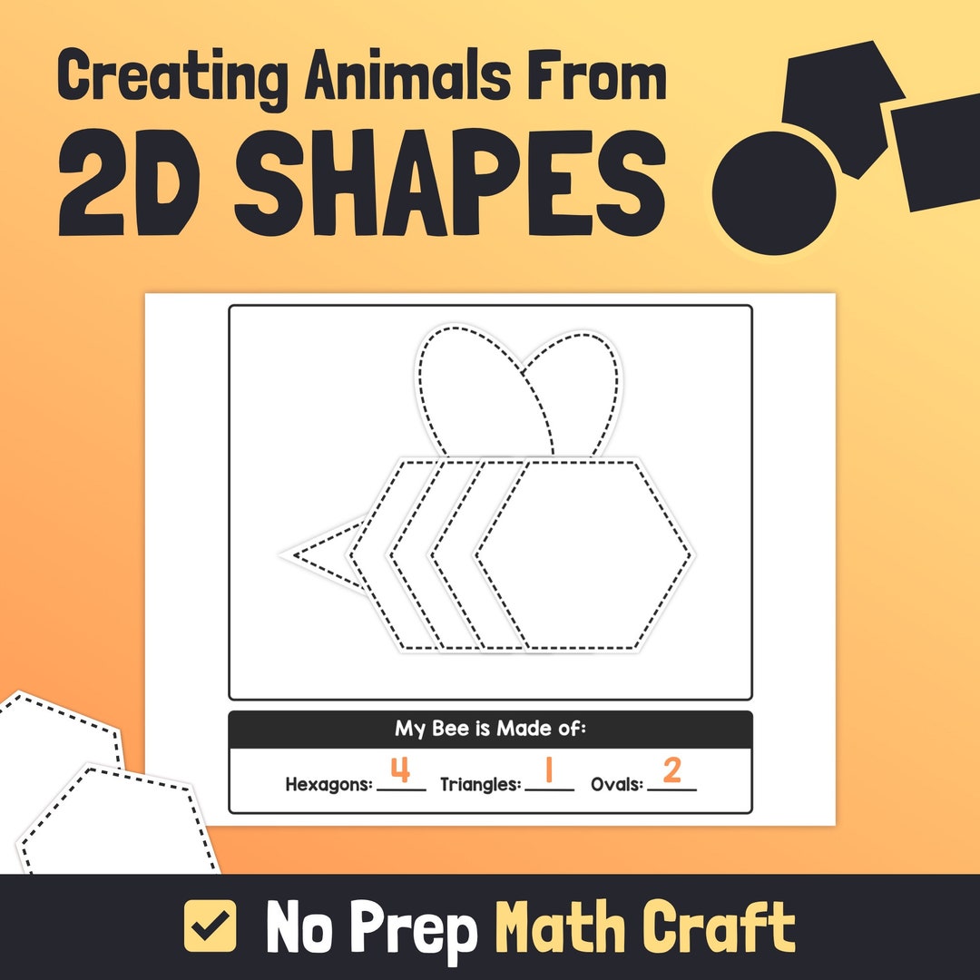 No Prep 2D Shapes Activity Creating Animals 2D Shapes - Etsy