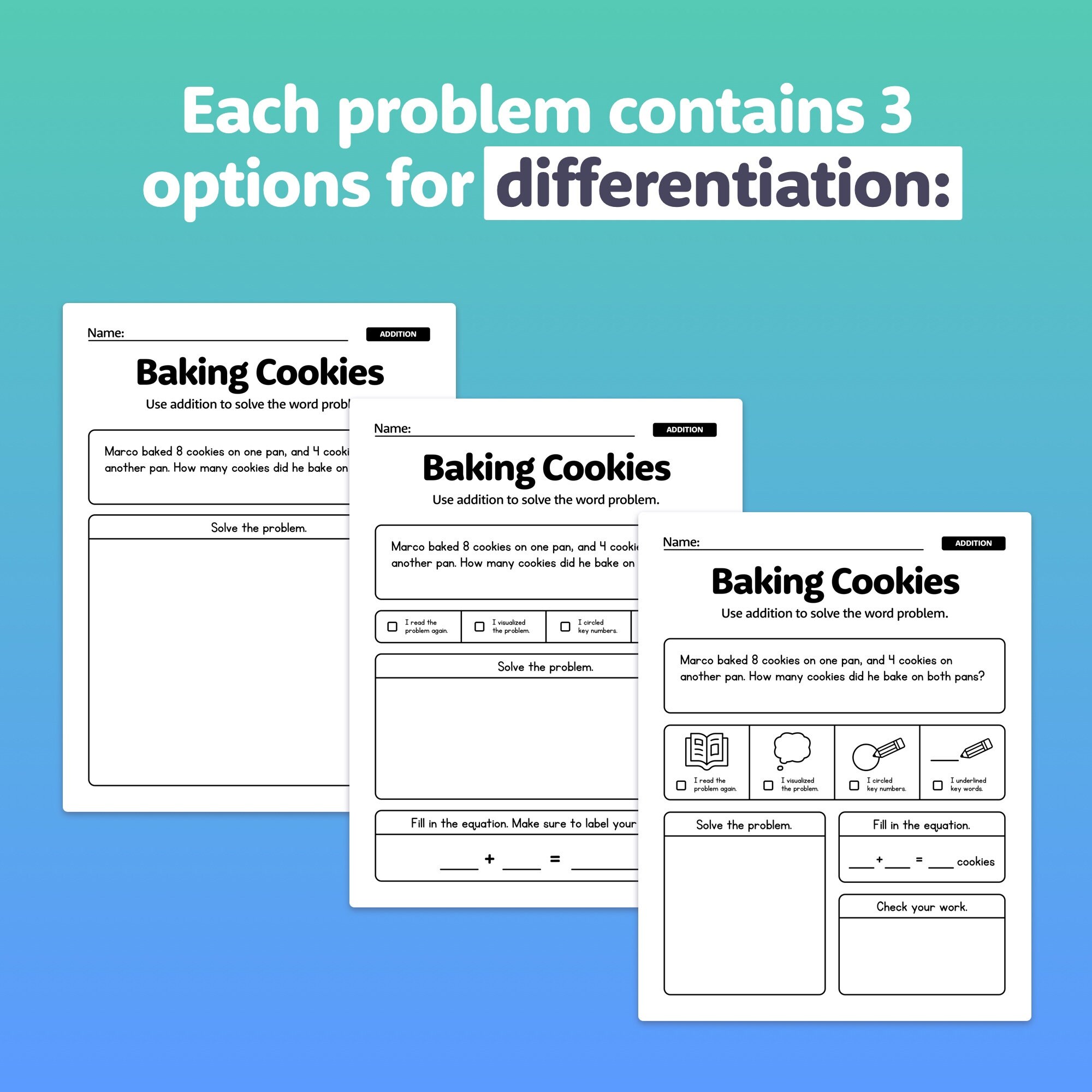 2nd Grade Addition and Subtraction Word Problem Worksheets Addition and ...