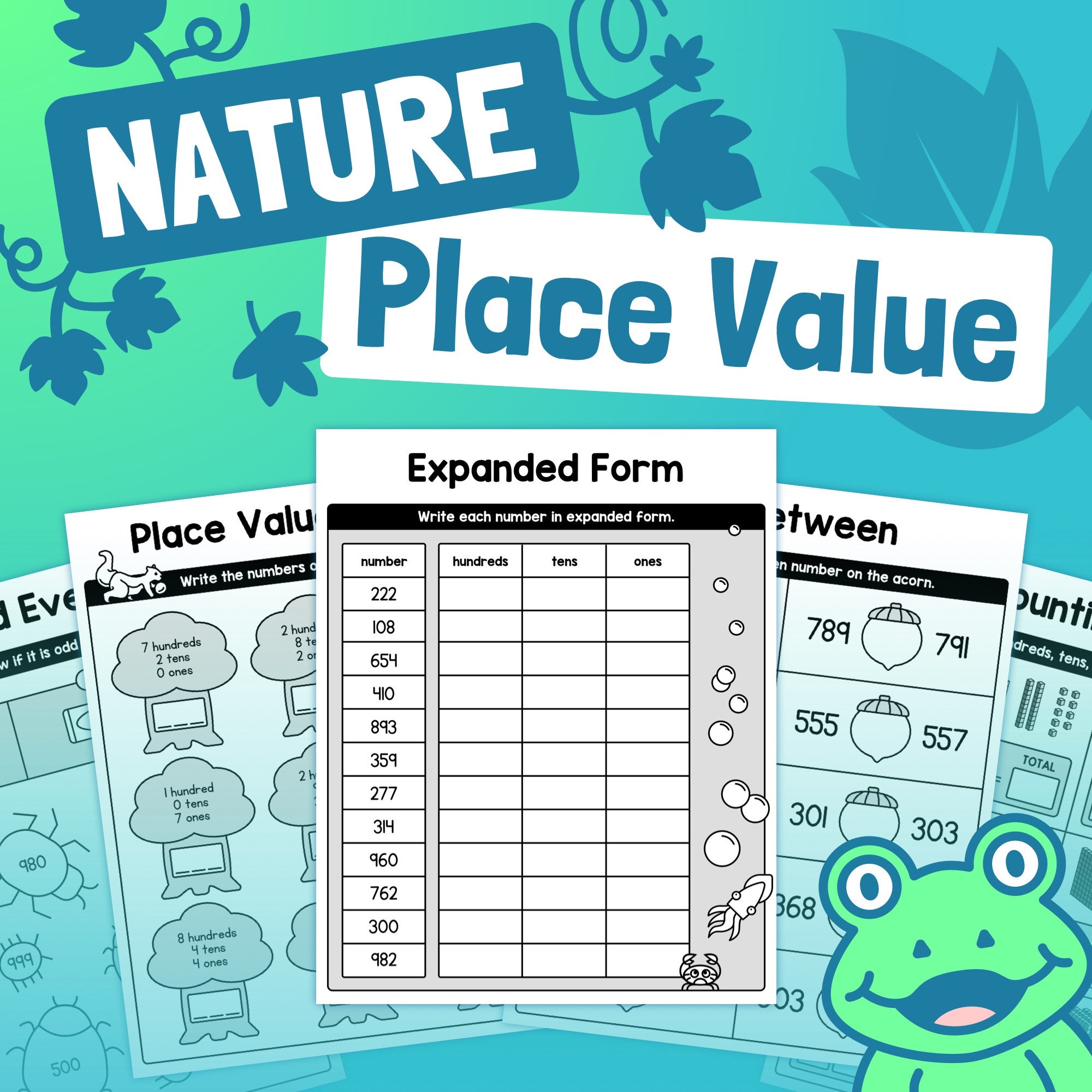 No Prep Spring Place Value Worksheets | 1st, 3rd, 2nd Grade Spring Math ...
