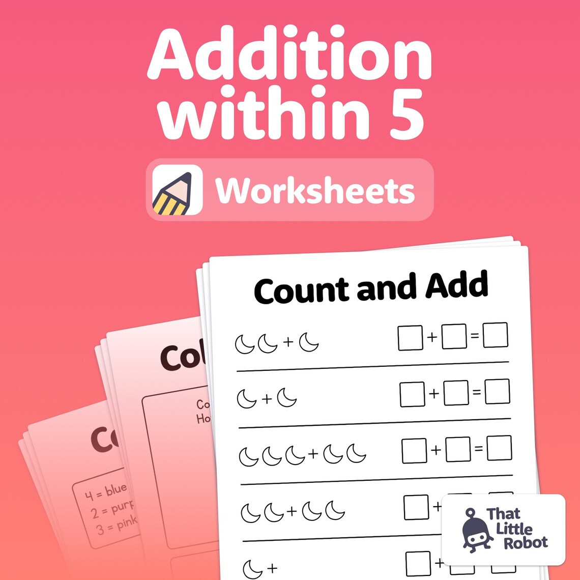 Addition Within 5 Worksheets Kindergarten Addition Worksheets, Pre-k ...