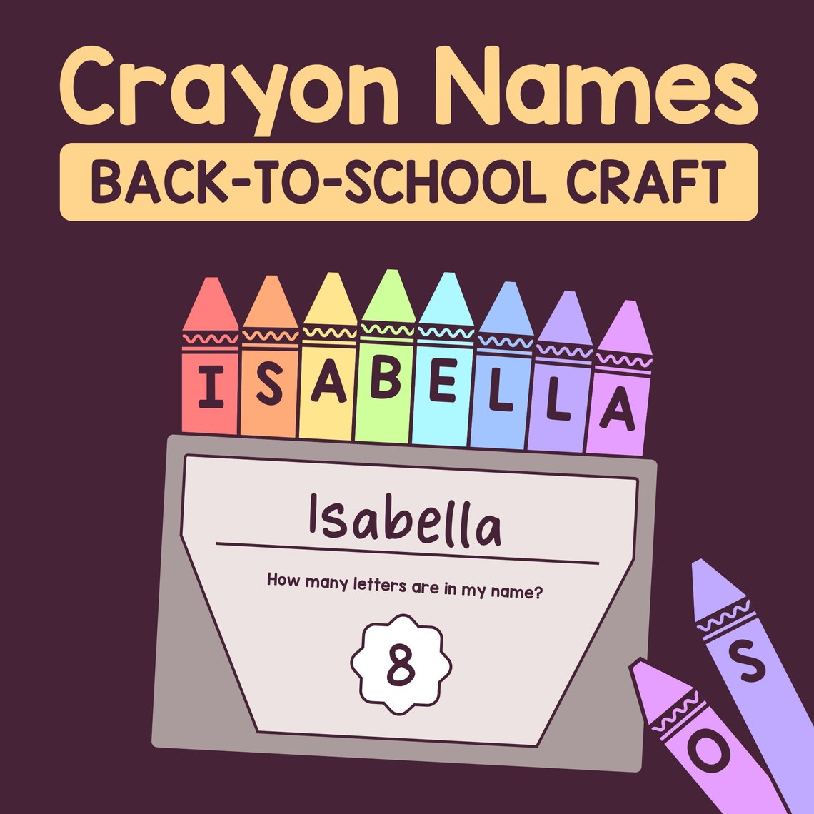My Name Craft Kindergarten, 1st, 2nd Grade Back to School Activity ...