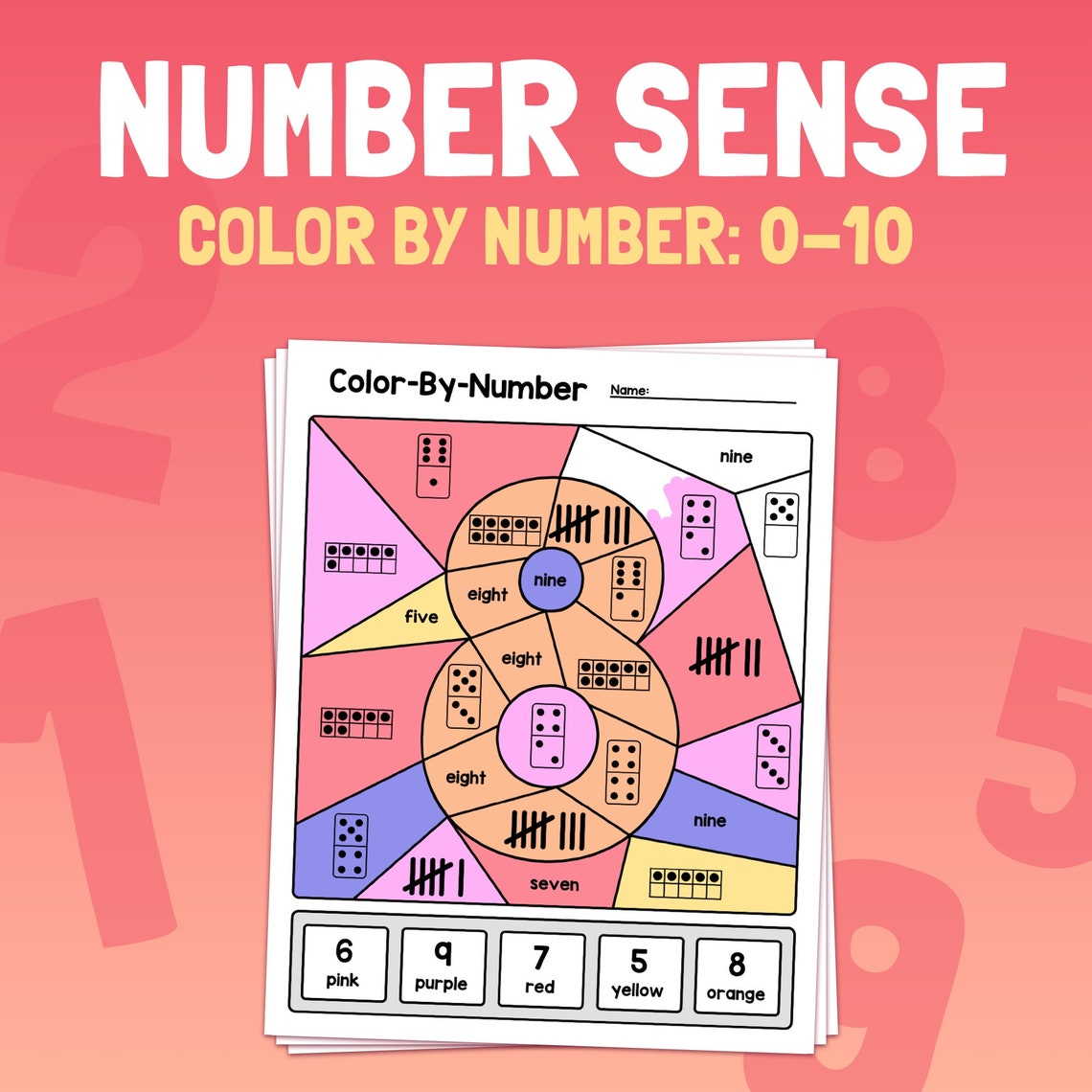 0-10 Number Sense Worksheets | Pre-k, Kindergarten, 1st Grade Color by ...