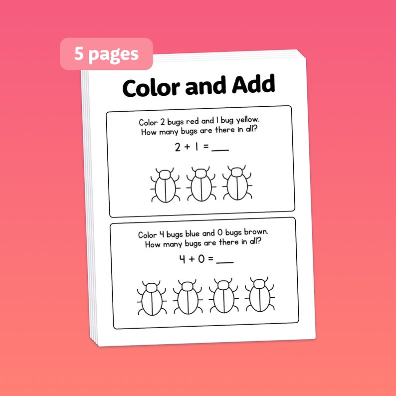Addition Within 5 Worksheets Kindergarten Addition Worksheets, Pre-k ...