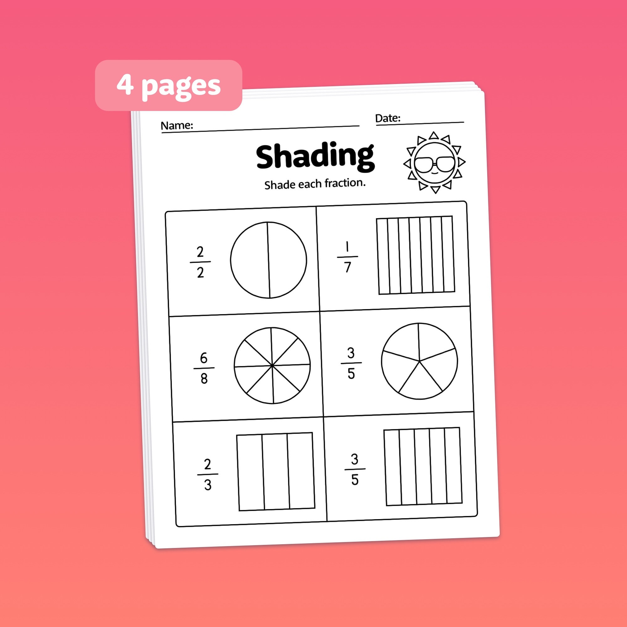 3rd Grade Fractions Review | Summer Fraction Worksheets, 3rd Grade ...