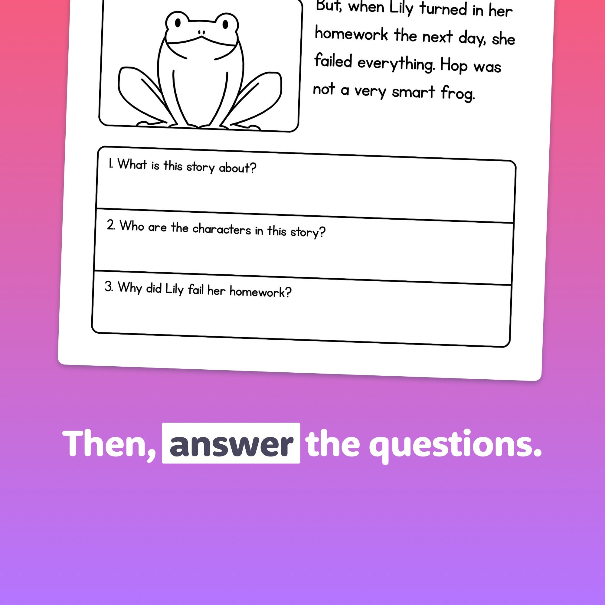 Answering Questions Worksheets | 2nd Grade Reading Comprehension ...