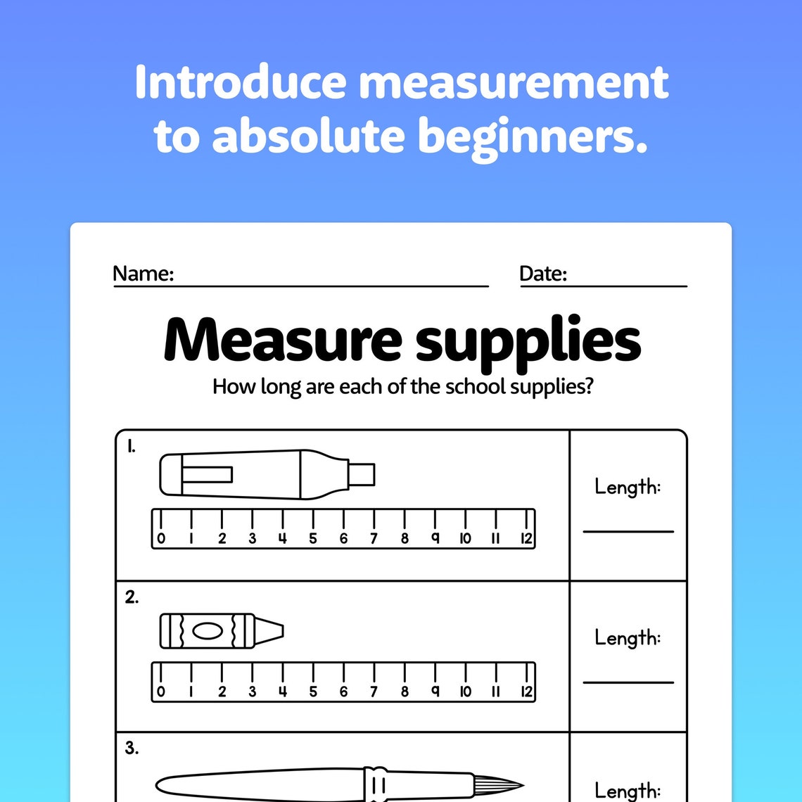 Measuring Length Worksheets | 1st Grade Length, 2nd Grade Length ...