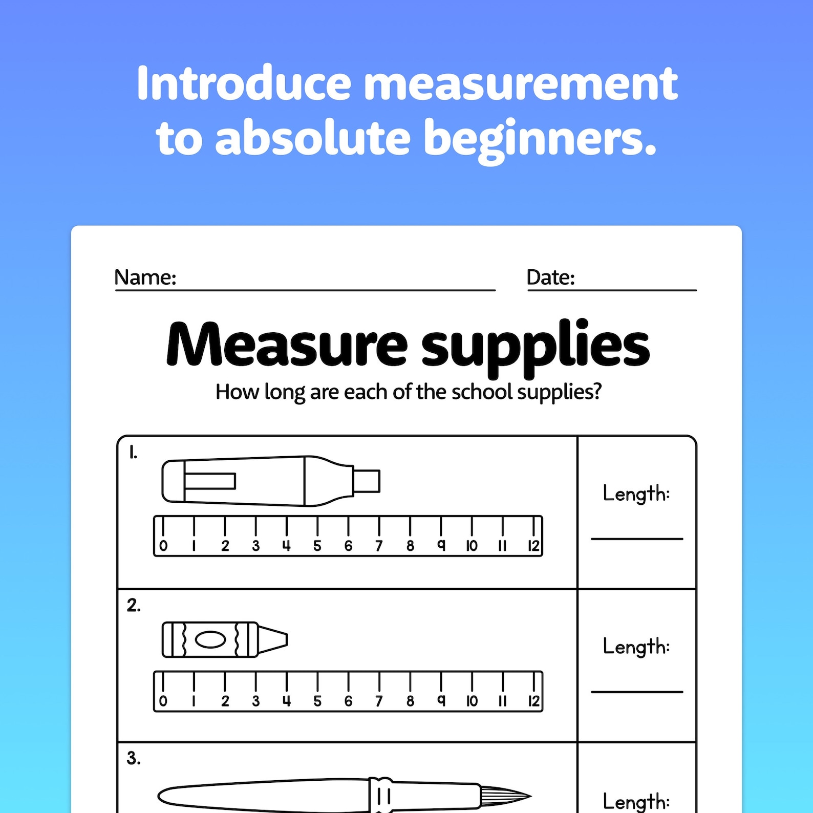 Measuring Length Worksheets | 1st Grade Length, 2nd Grade Length ...
