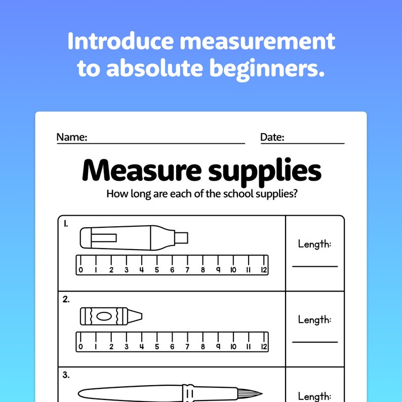 Measuring Length Worksheets | 1st Grade Length, 2nd Grade Length ...