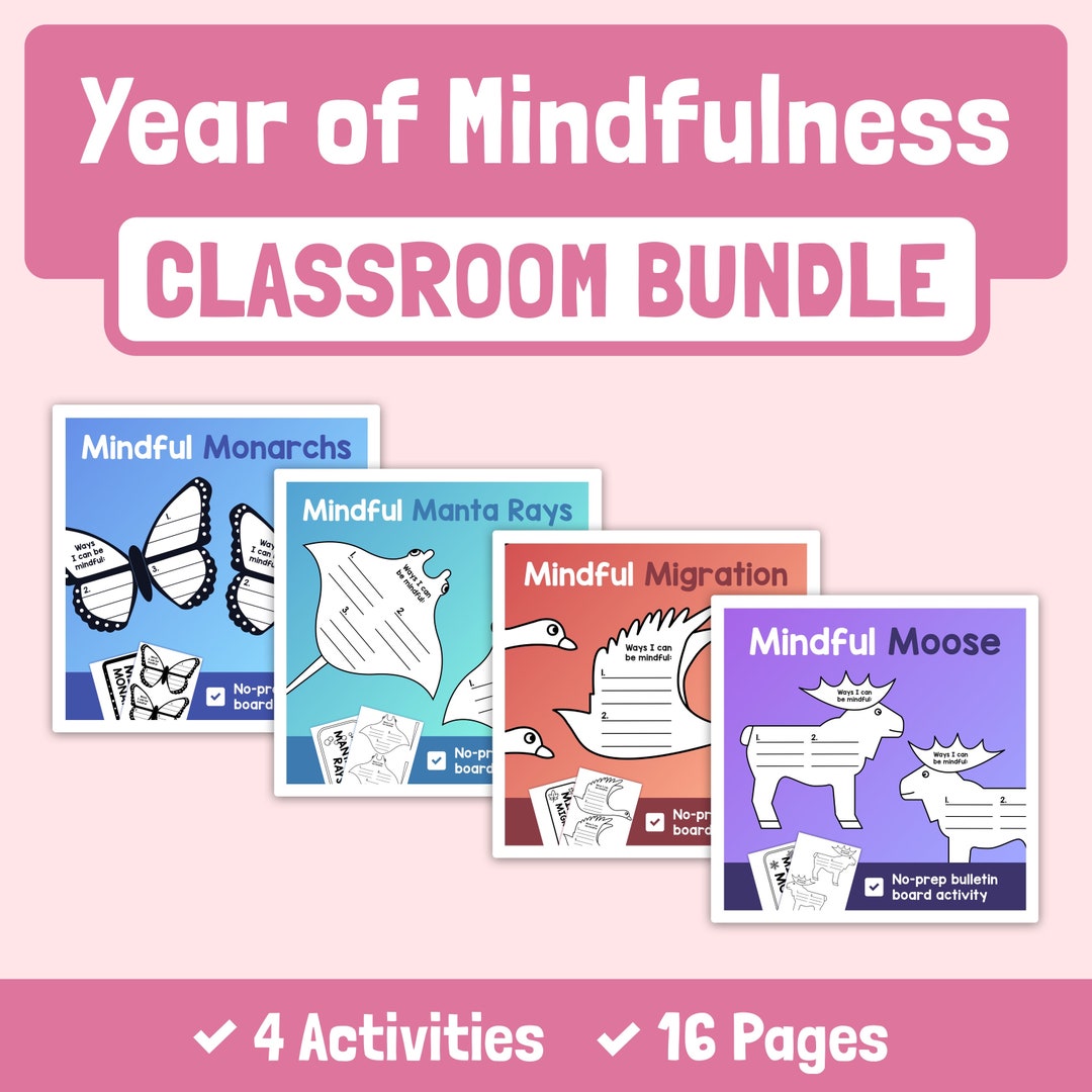 Year of Mindfulness Classroom Bundle | 1st, 2nd, 3rd, 4th Grade Growth ...