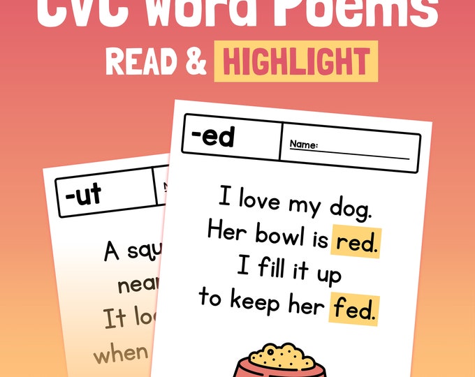 Phonics Worksheets My First CVC Sentences for Kindergarten and First ...