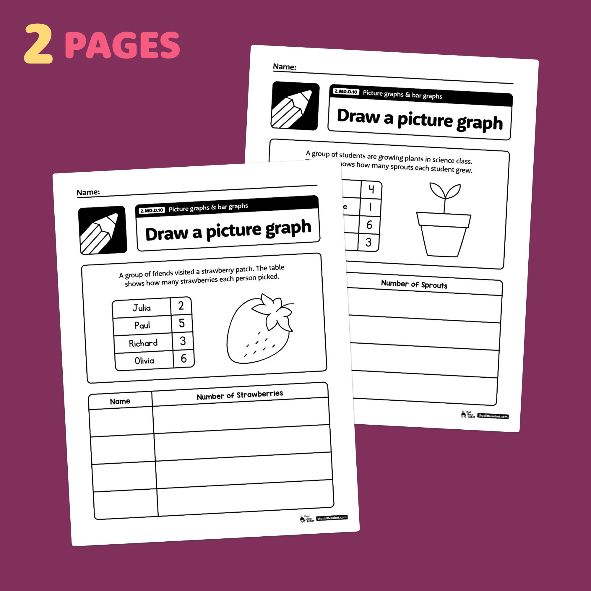 Picture Graphs & Bar Graphs Worksheets | 2nd Grade Graphing and ...