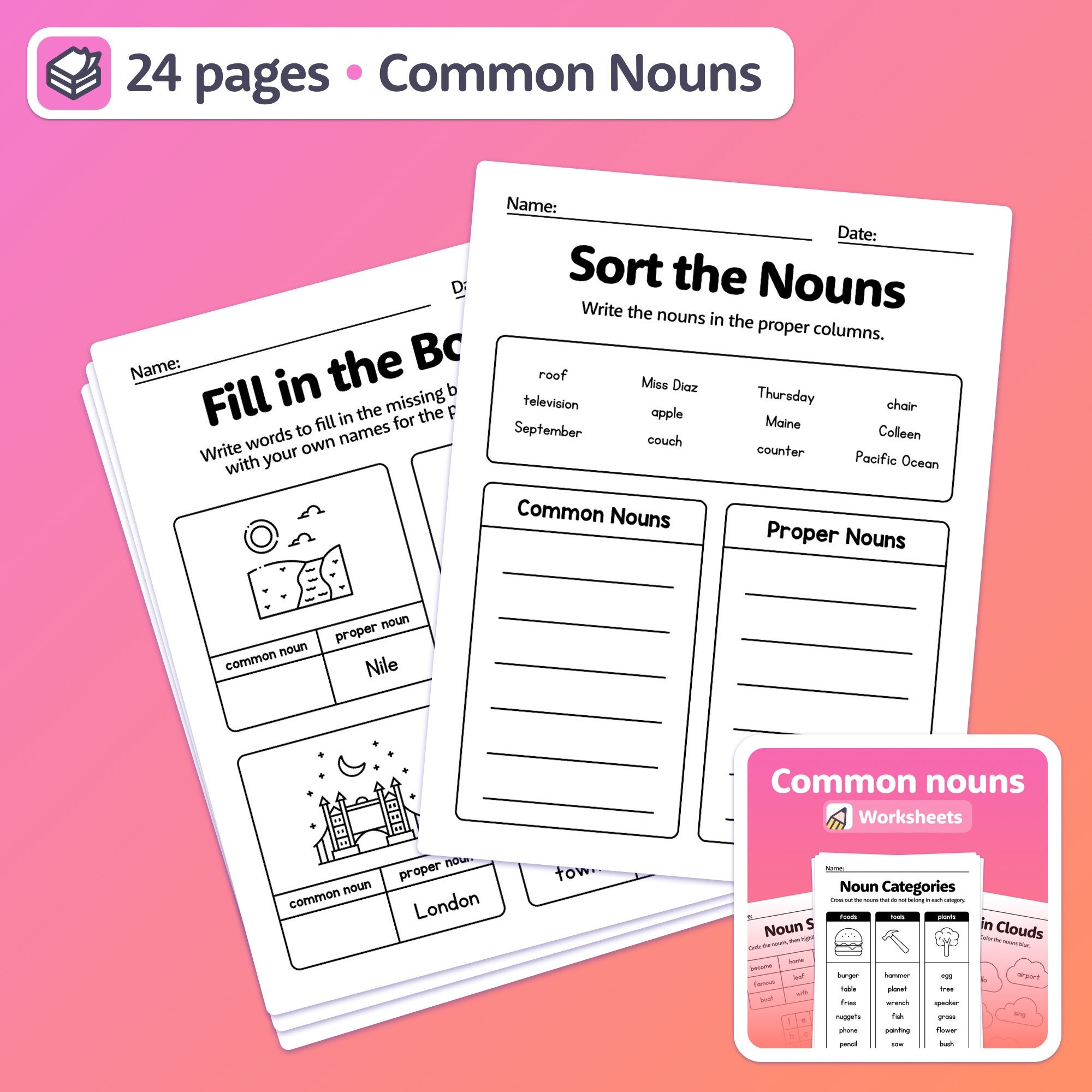 Grammar Bundle Kindergarten Grammar, 1st Grade Grammar, 2nd Grade ...