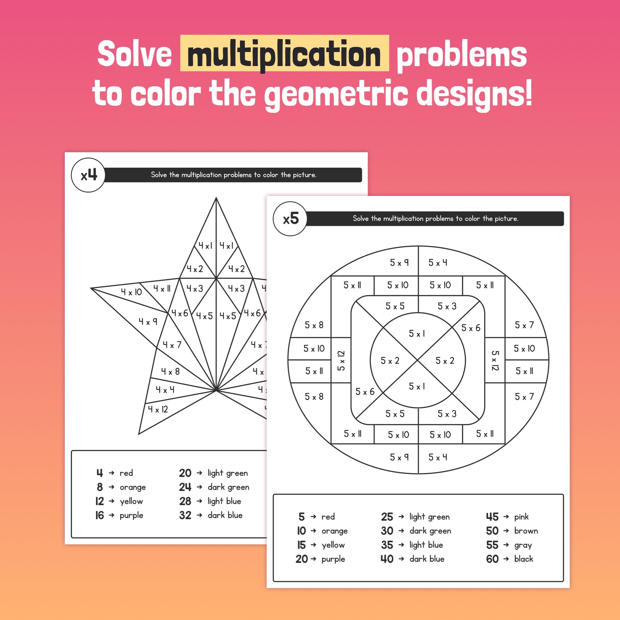 Multiplication Coloring Pages Printable | 2nd, 3rd, 4th Grade ...