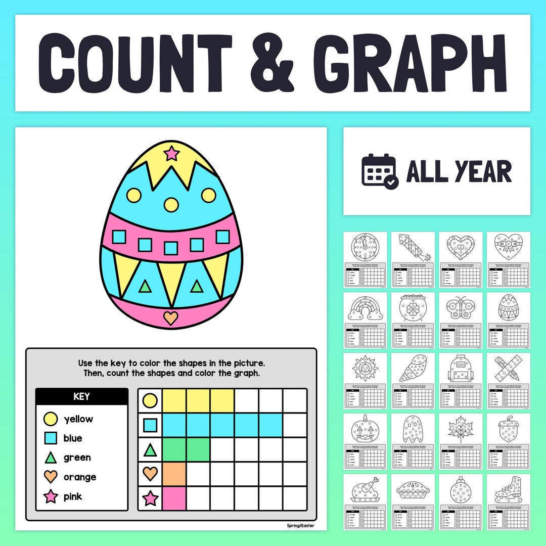 All Year Graphing Worksheets | Kindergarten & 1st Grade Graph by ...