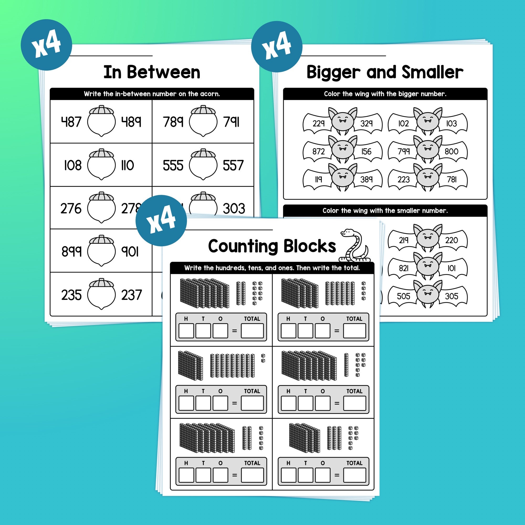 No Prep Spring Place Value Worksheets | 1st, 3rd, 2nd Grade Spring Math ...