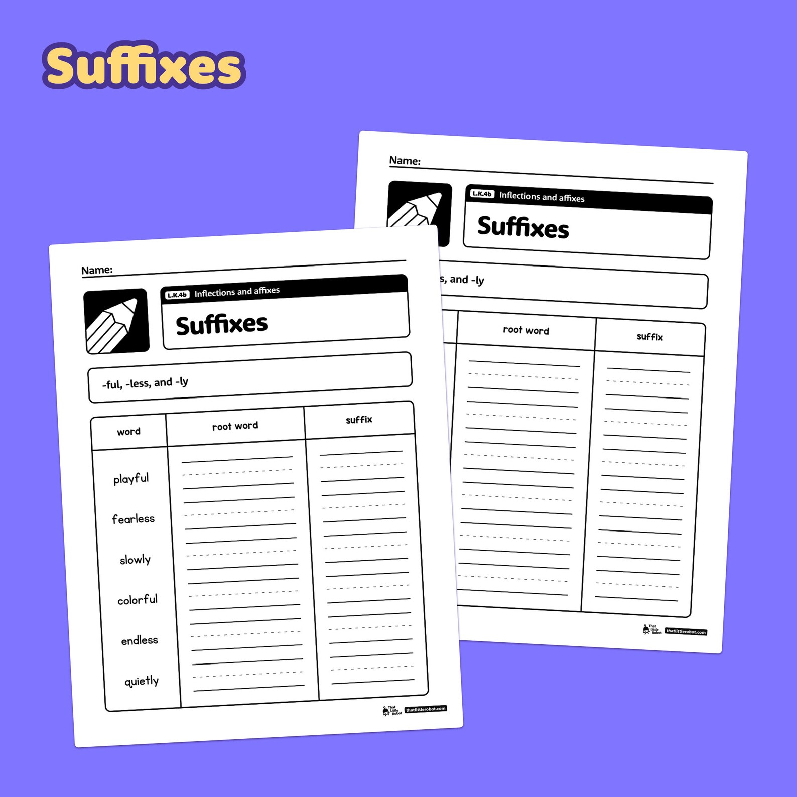 Inflections and Affixes Worksheets & Activities | Kindergarten Prefixes ...