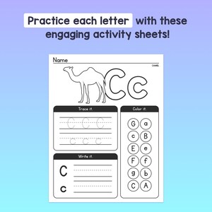 Letters of the Alphabet Worksheets | Pre-k, K, 1st — A-Z Letterforms ...